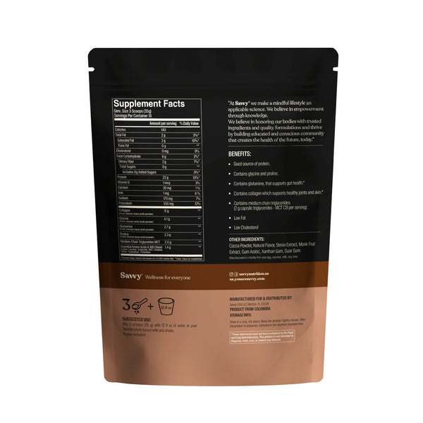 Savvy Bone Broth Power® chocolate 560gr – Delicious Balance